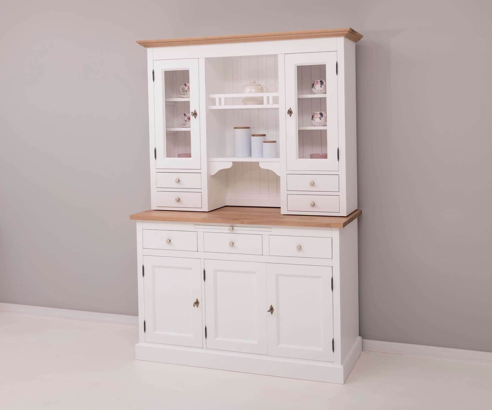 Küchen- und Buffetschrank aus Massivholz im Landhausstil - Eiche ...