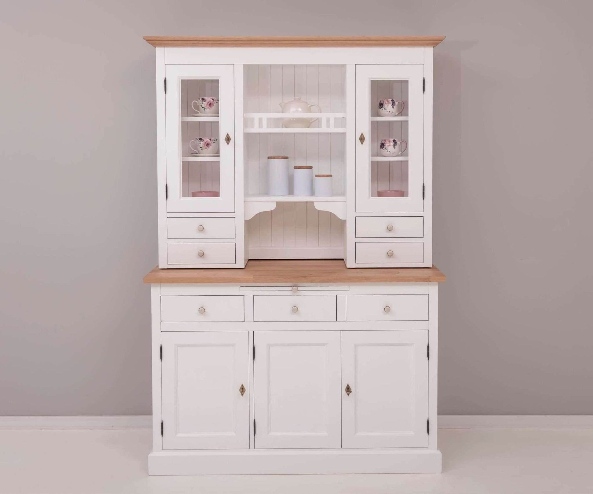 Küchen- und Buffetschrank aus Massivholz im Landhausstil - Eiche ...