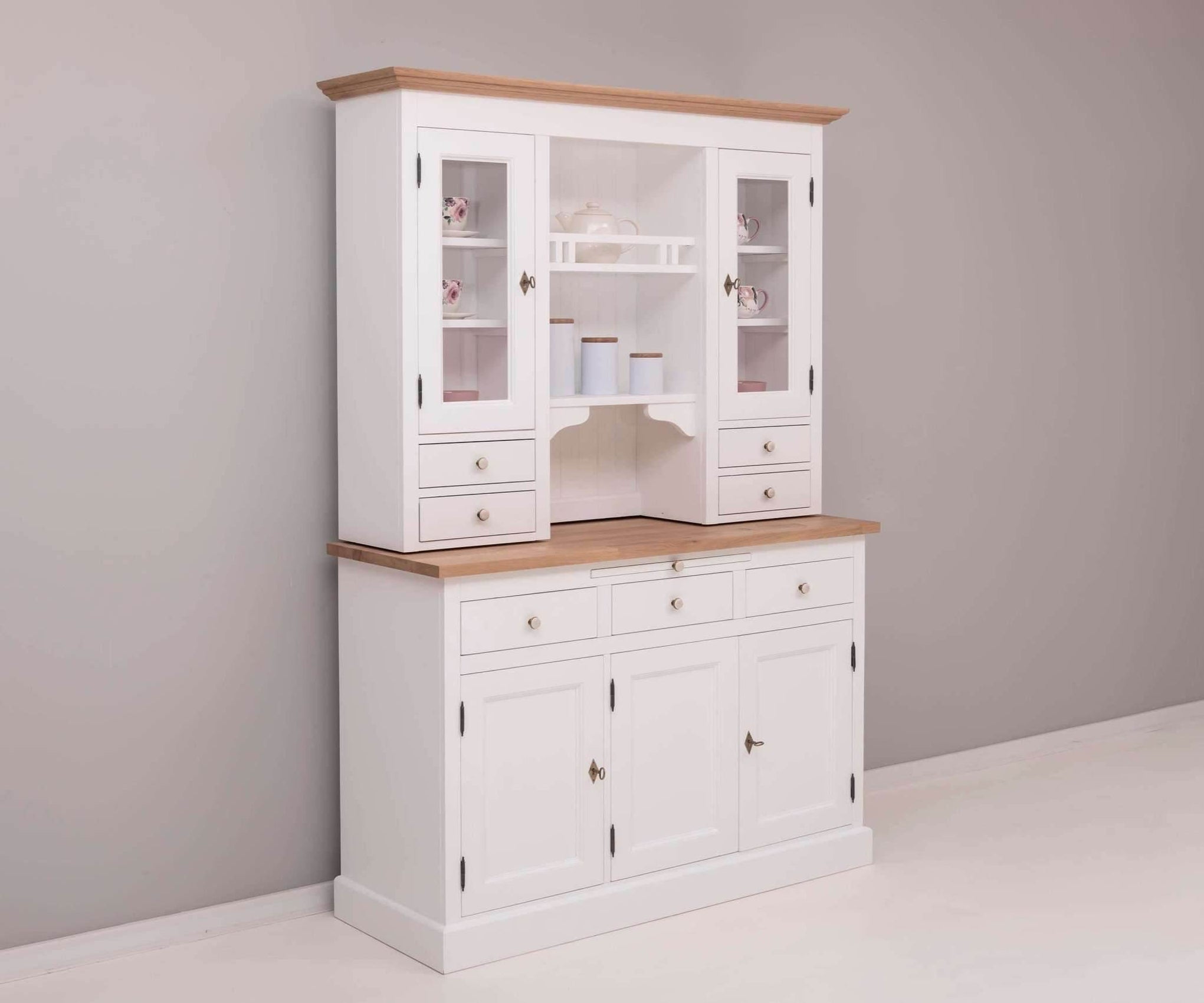 Küchen- und Buffetschrank aus Massivholz im Landhausstil - Eiche ...